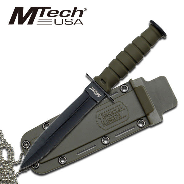 Couteau Mini Tactical Lame Fixe Chaîne de cou - Surplus D'Armée Général