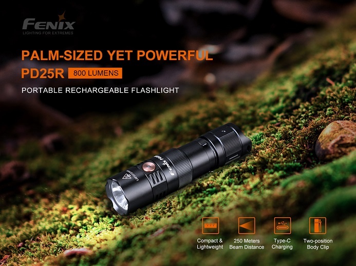 Flashlight Tactical 550 Lumens PD25 Fenix - Army Supply Store Military