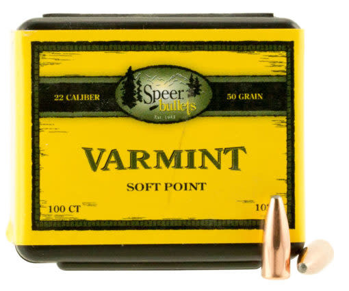 Speer .224dia 22Cal 50gr SP Varmint 100 CT Bullet (1029) - Eagle ...