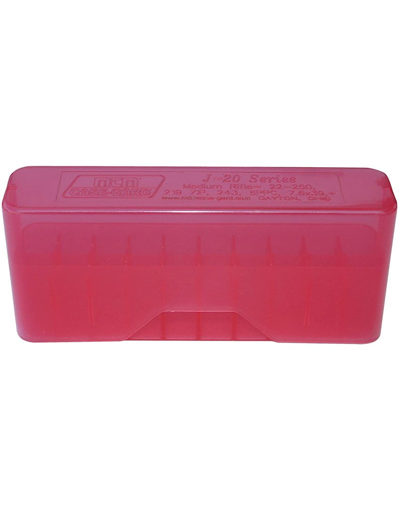 Reloading Brass Cases MTM 20-Round Rifle Ammo Box - Clear Green Slip ...