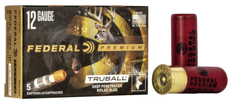 Federal Premium 12ga 2 3/4" 1oz TruBall Rifled Slugs 5rds (PB127DPRS ...