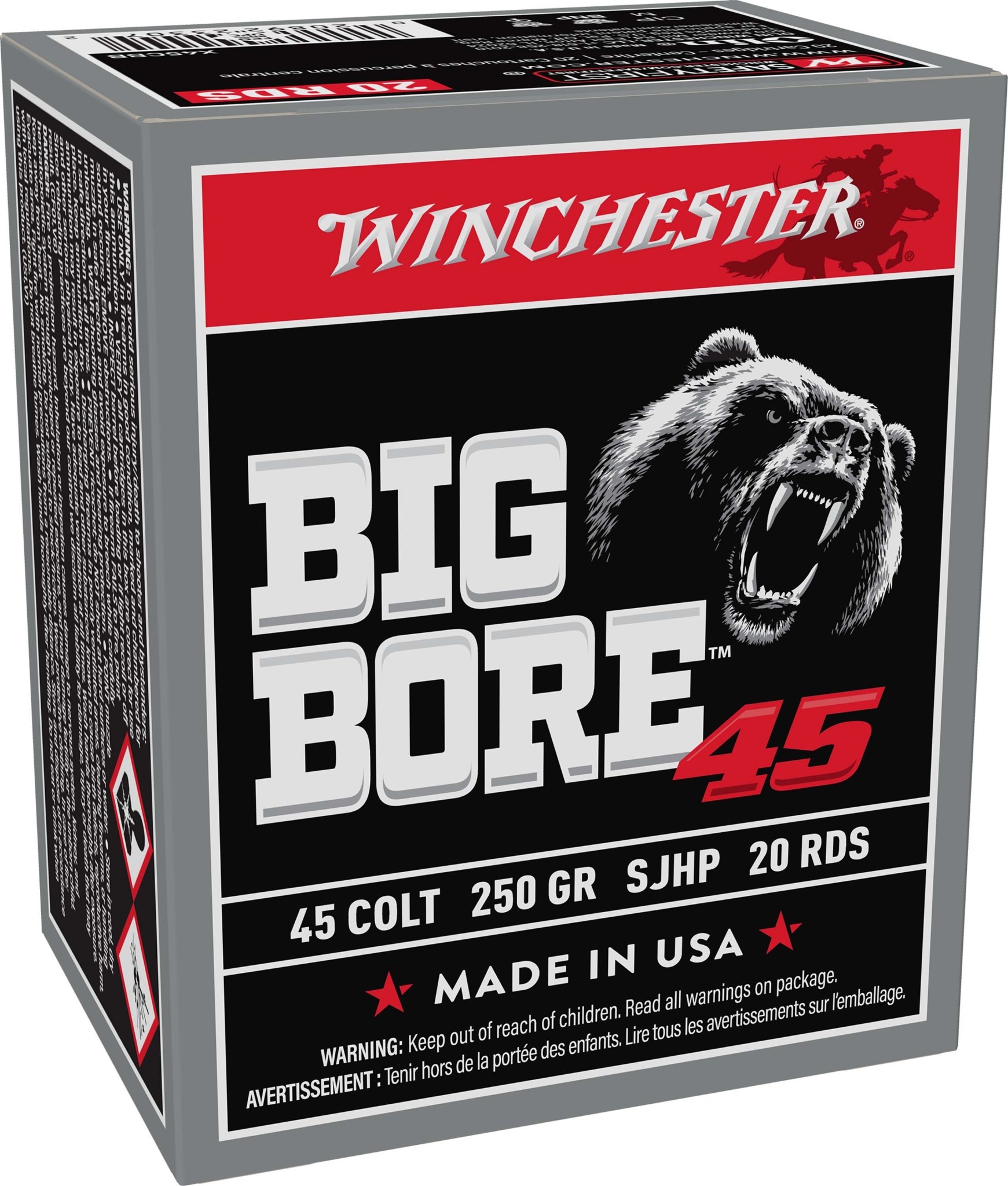 Winchester Big Bore 45 Colt 250gr SJHP 20rds (X45CBB) - Eagle Firearms Ltd