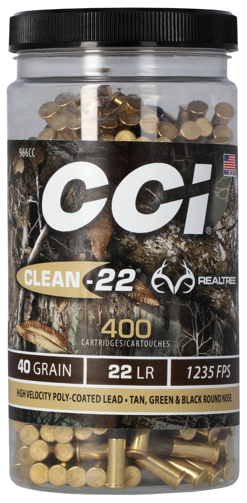 CCI Clean-22 Realtree 22LR 40gr Poly Coated LRN 400rds (966CC) - Eagle ...