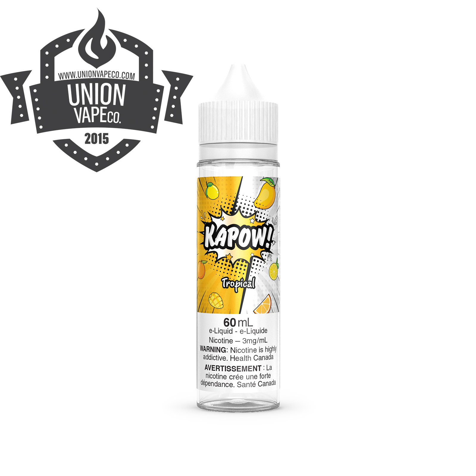 Kapow Tropical E-Liquid - (60ml) - Mango, Orange, Lemon, Cream - Union ...
