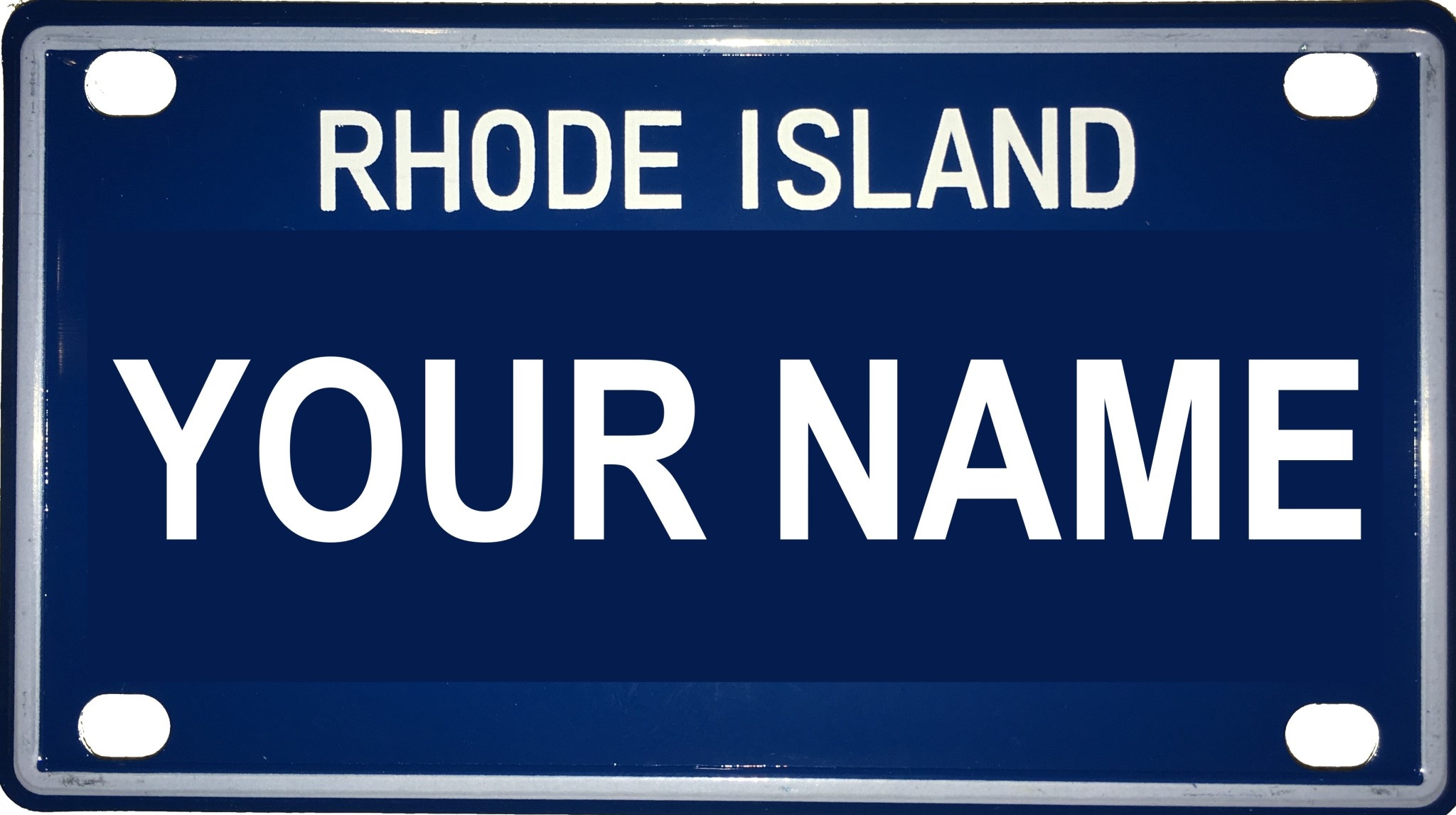 Voorco Designs RI Mini License Plate 4" x 2.25" - Eric - Pow Science LLC