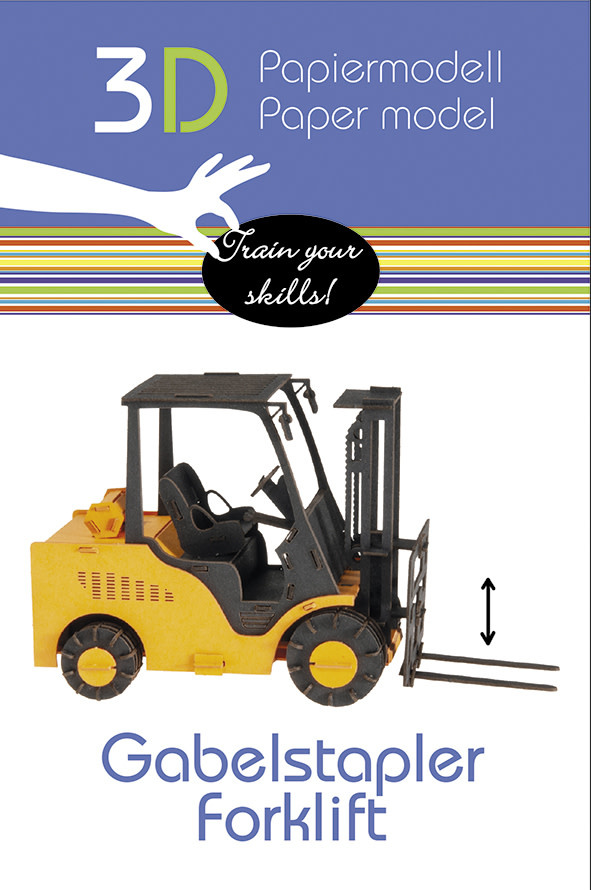 Fridolin Craft 3D Paper Model Forklift ( In Orange ) - Pow Science LLC