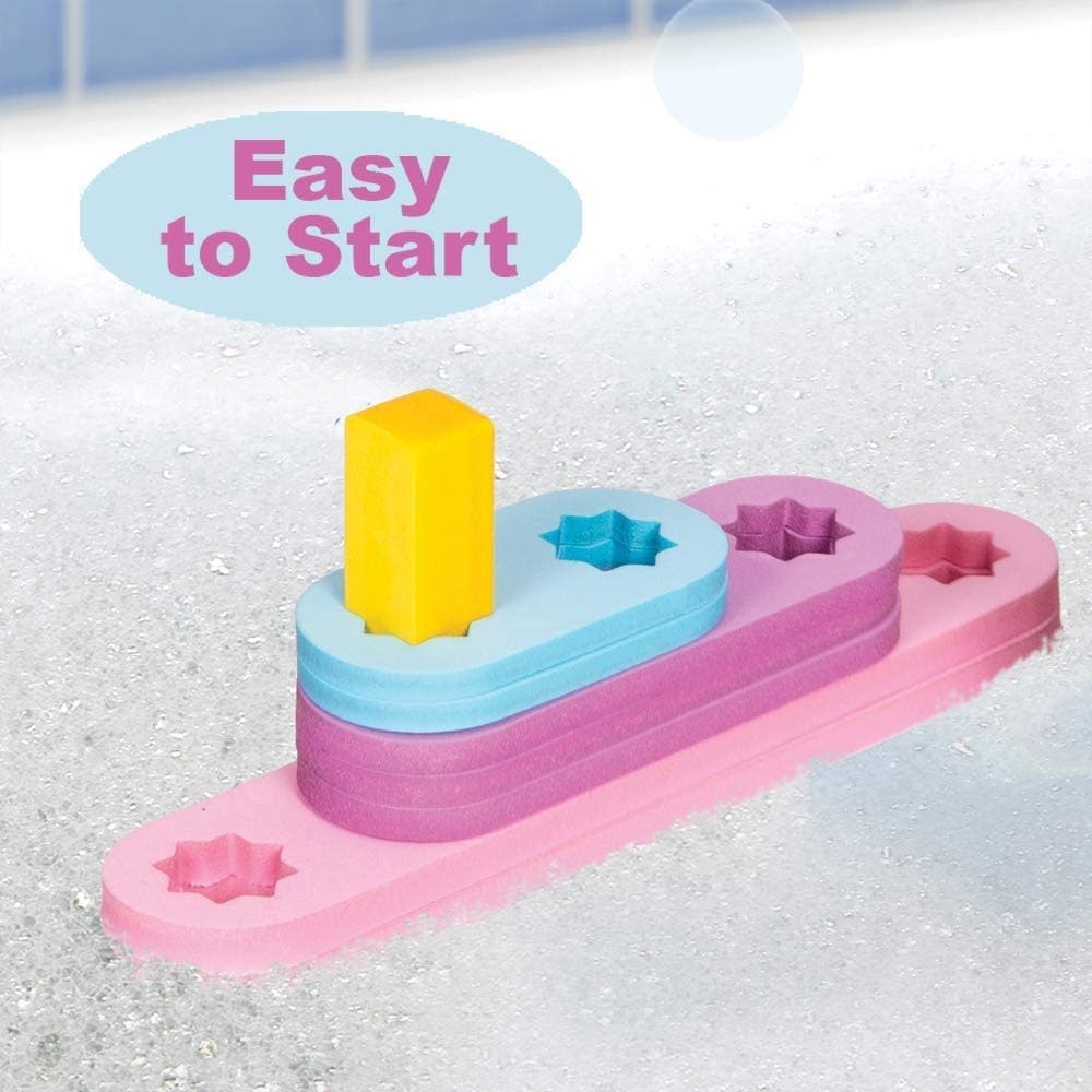 Just Think Toys Bath Blocks Planks & Pegs Starter Set Pink & Purple ...
