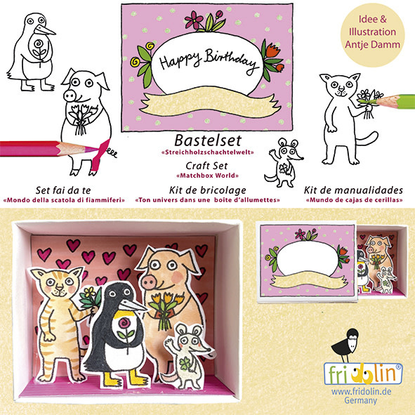 Fridolin Craft Kit Matchbox Card - Congratulations - Pow Science LLC