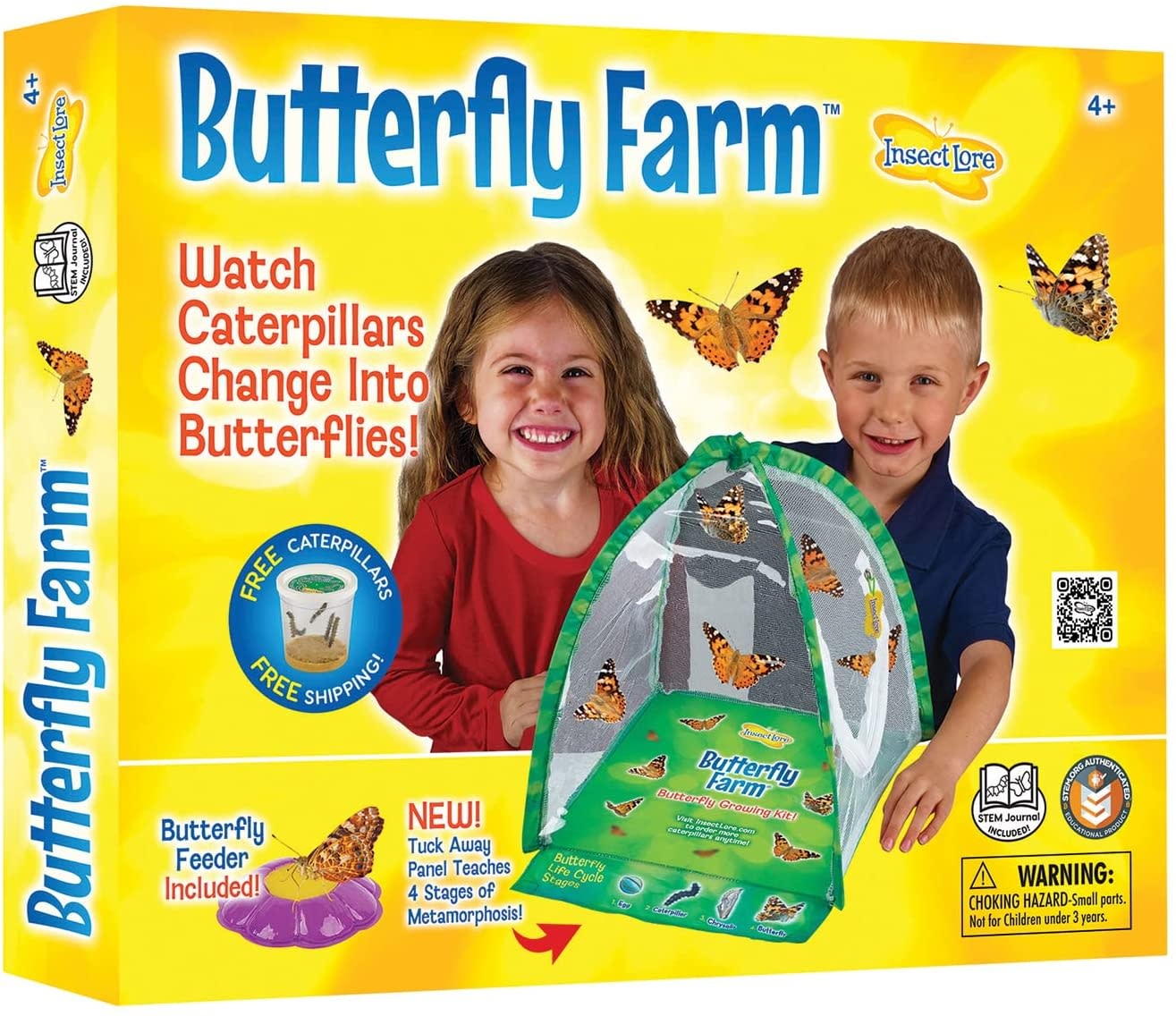 Insect Lore Science Kit Butterfly Farm Growing Kit with Prepaid Voucher ...