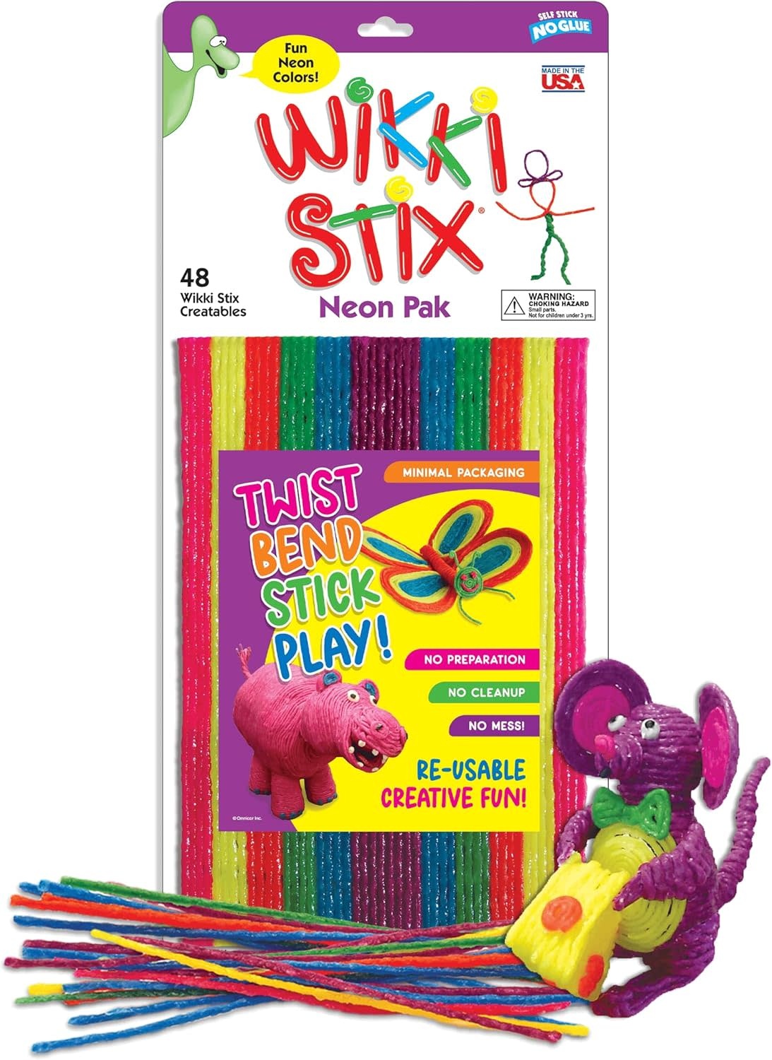Wikki Stix Wikki Stix Neon Pak (48 Pcs) - Pow Science LLC
