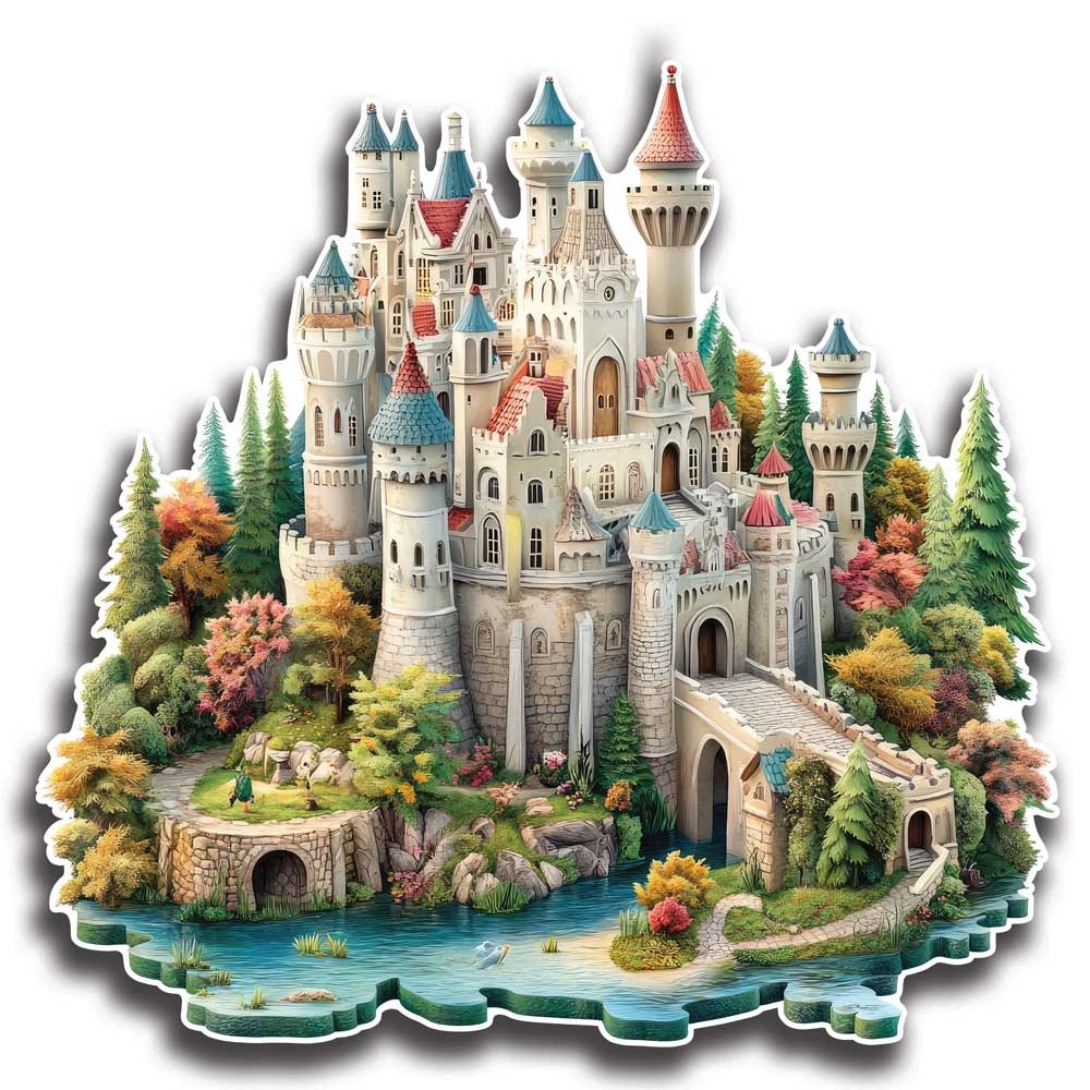 Crafthub Wooden jigsaw Puzzle - Fairytale Castle - Pow Science LLC