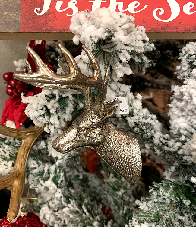 Brown Metal Stag Head