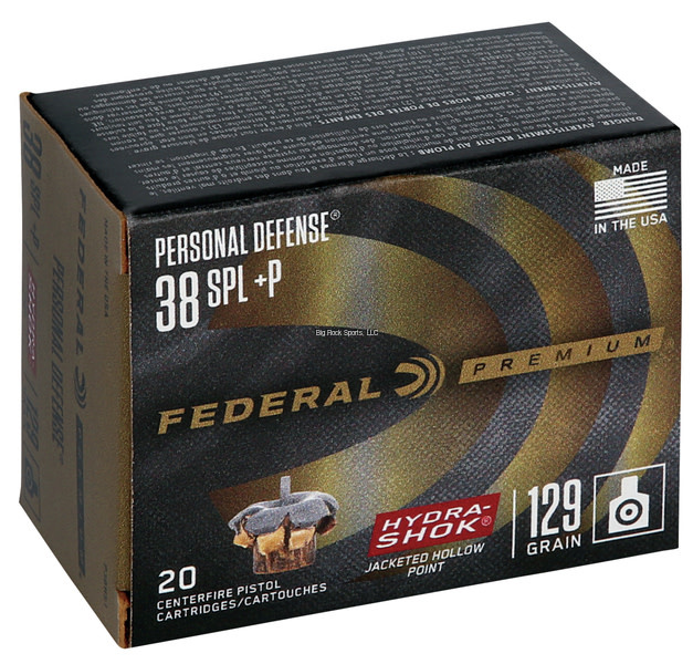 Federal P38HS1 Premium Personal Defense Pistol Ammo 38 SPL, Hydra-Shok ...