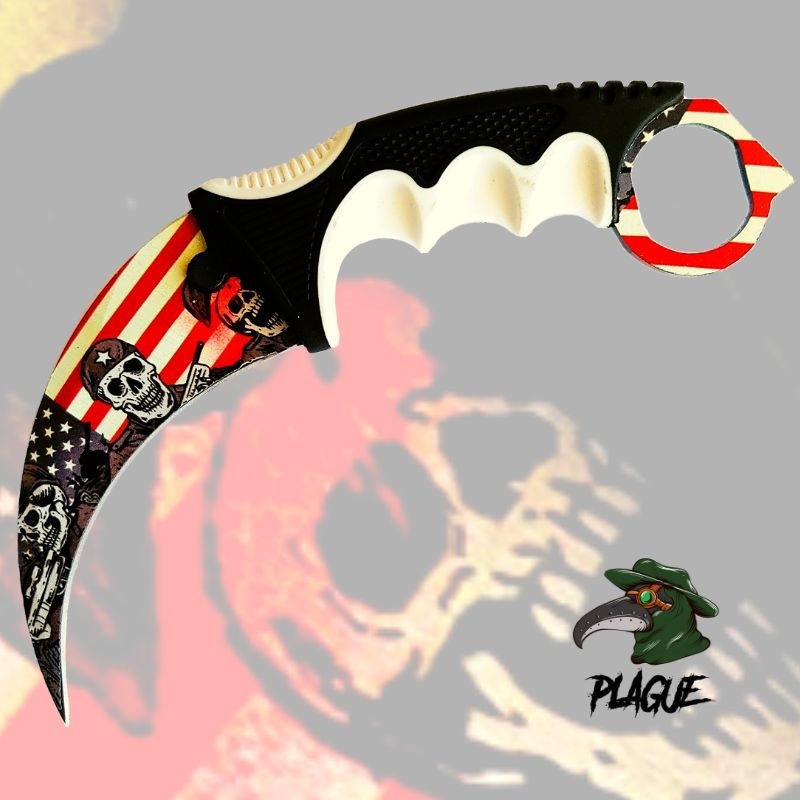 Merica #1 One Way Trip Plague Karambit Knife 21DT002-75RD - Bronson ...