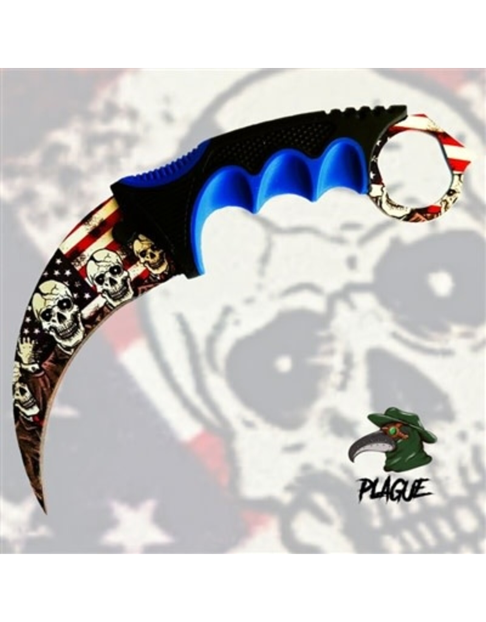 Plague Karambit Knife 121 21DT002-75BBL Merica #3 Controlled Brain ...