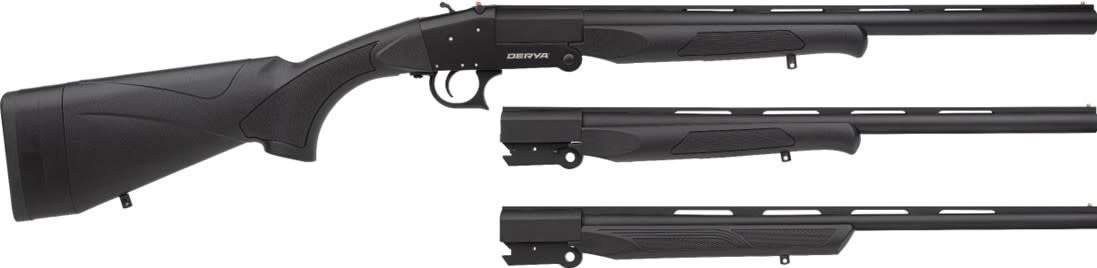 DERYA SINGLE SHOT SS-TRI, 3 Barrel set 12/20/410 MC-3 - Bronson & Bronson