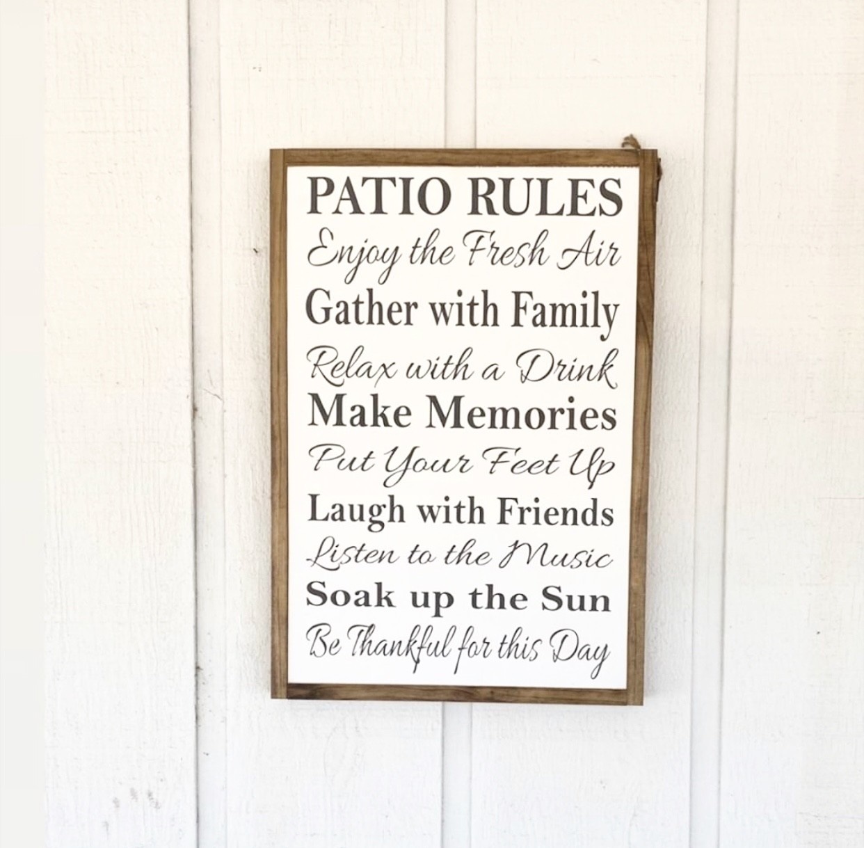 Patio rules - Rustic Roots