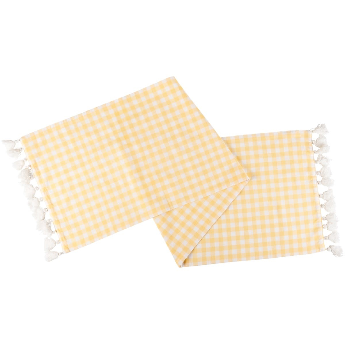 Yellow Gingham Table Runner - Rustic Roots