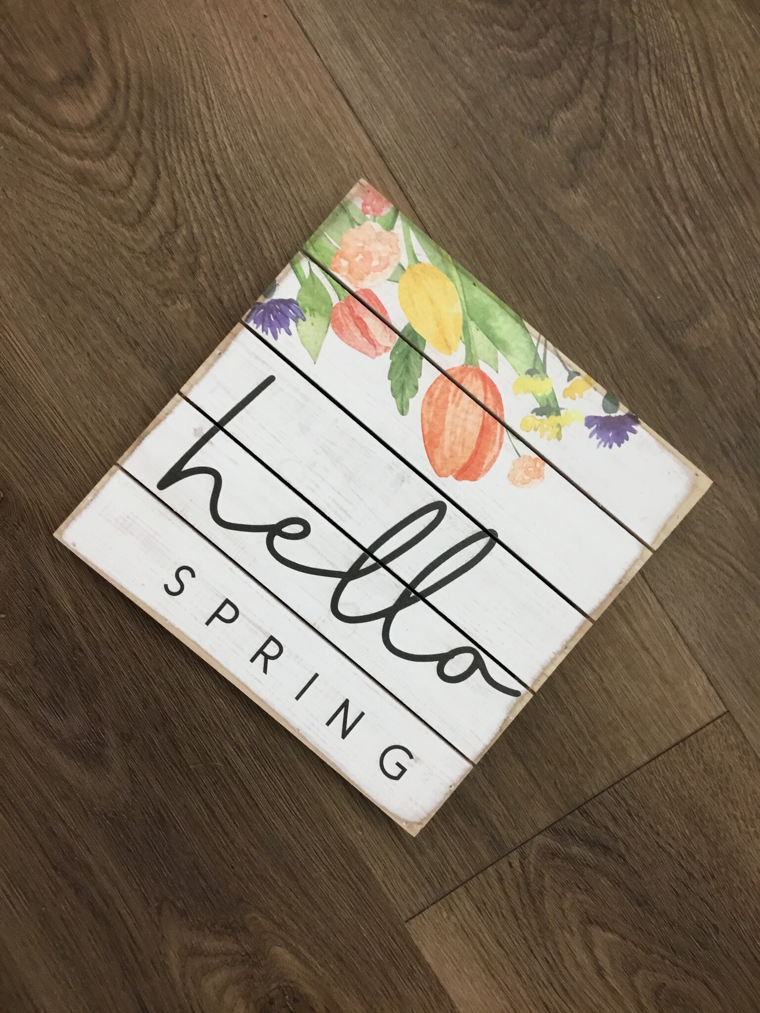 Hello Spring Pallet Sign - Rustic Roots