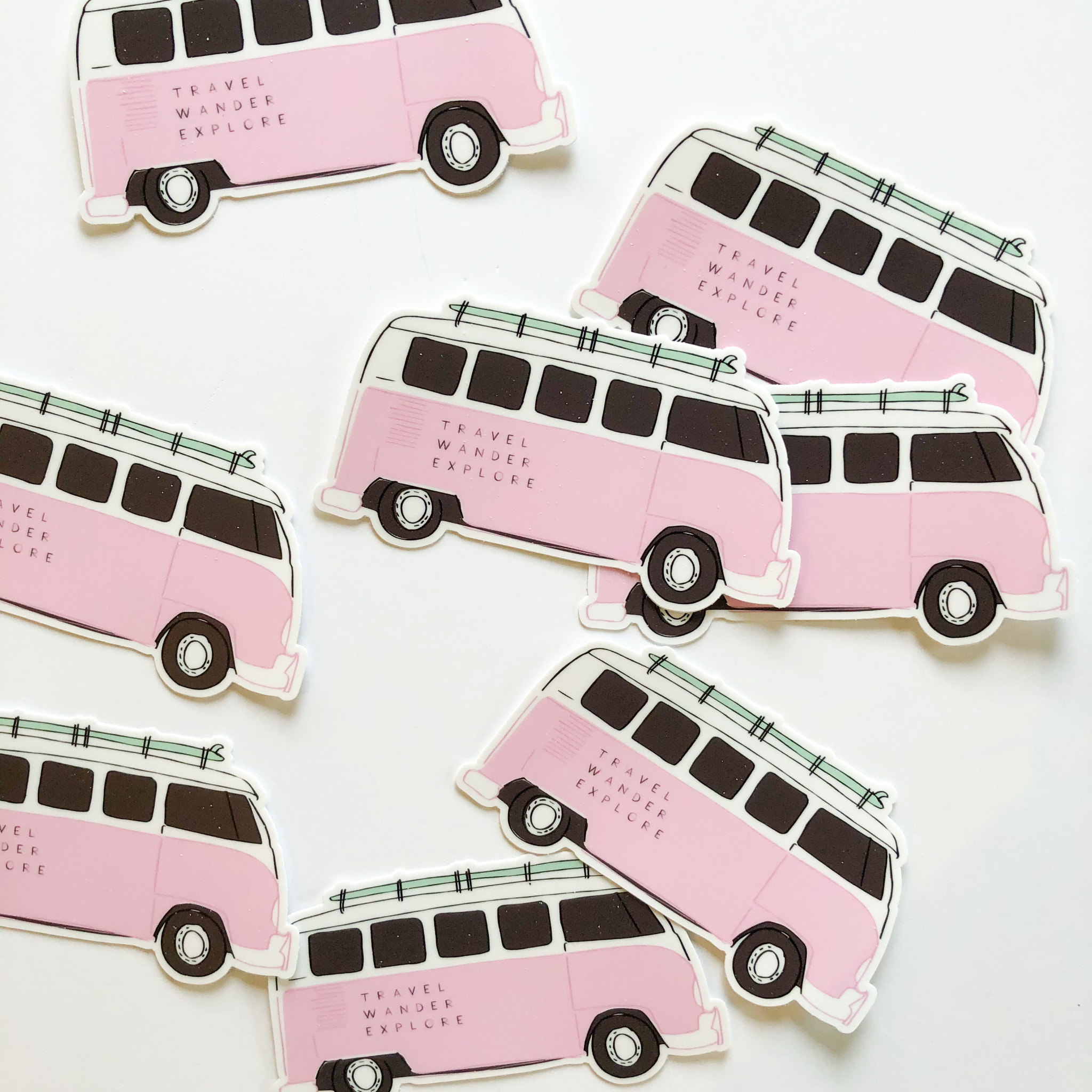 Pink Van Sticker - Declaration & Co.