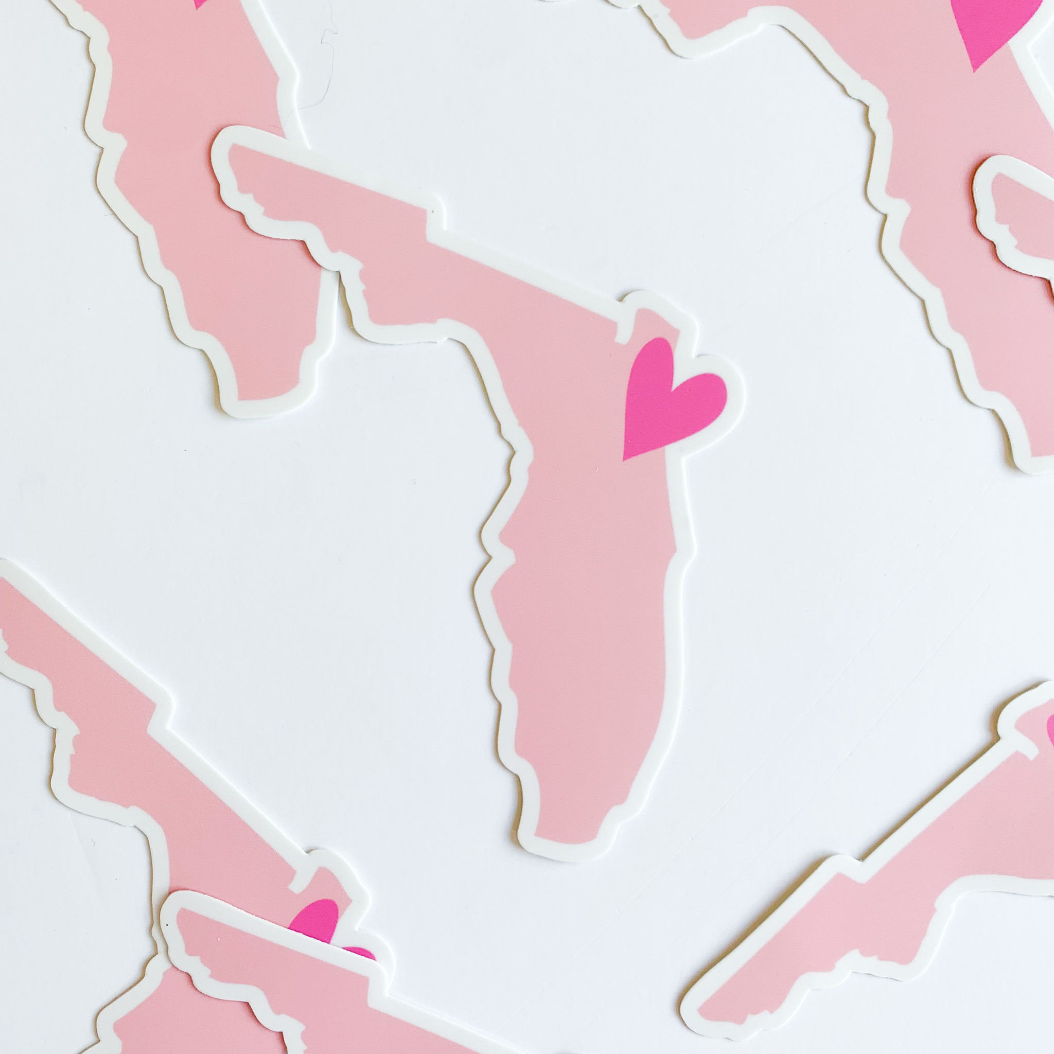 Pink Florida Heart Sticker - Declaration & Co.