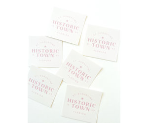 Historic Town Logo Pink Sticker - Declaration & Co.