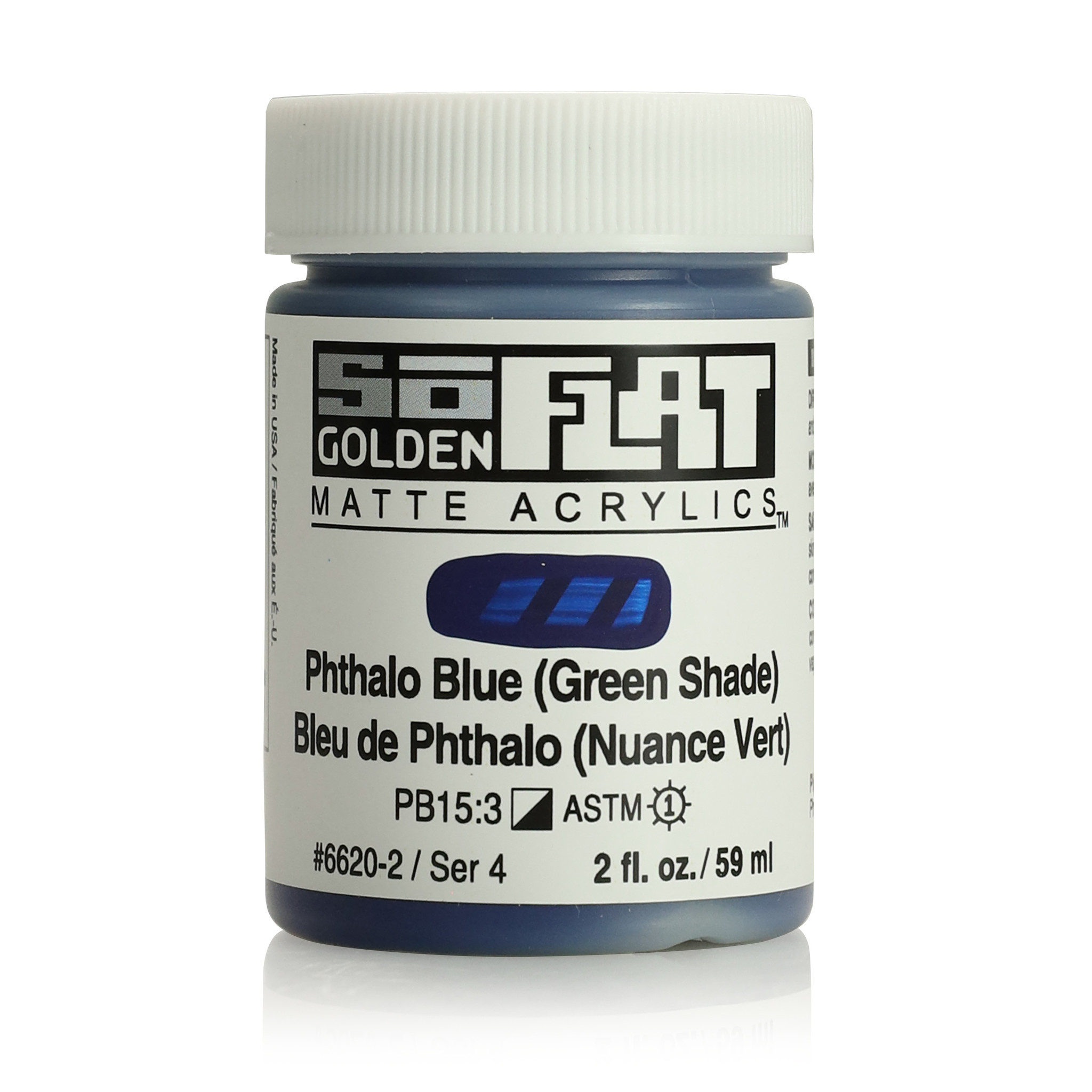 GOLDEN SO FLAT MATTE ACRYLIC 2OZ PHTHALO BLUE (GREEN SHADE) - The ...