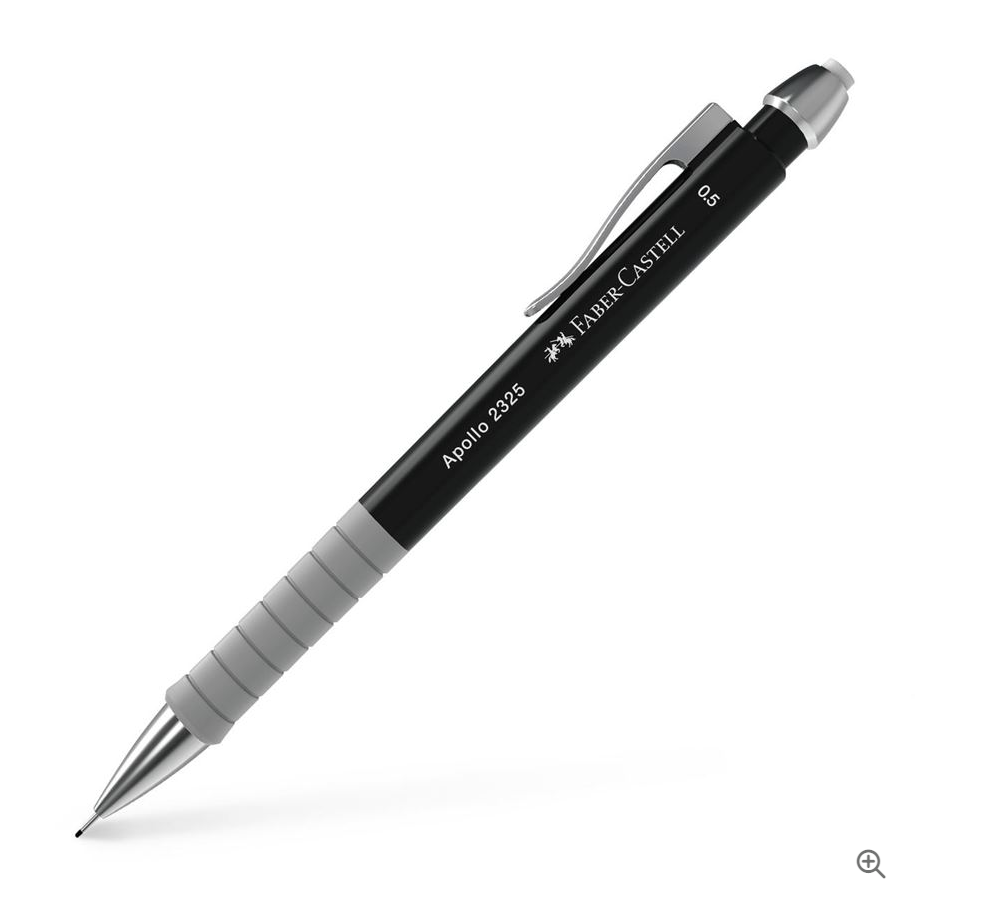 FABER CASTELL APOLLO MECHANICAL PENCIL 0.5MM BLACK - The Gilded Rabbit