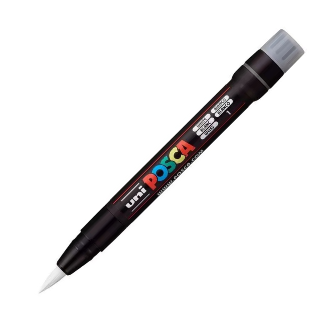 UNI POSCA MARKER PCF-350 BRUSH WHITE - The Gilded Rabbit
