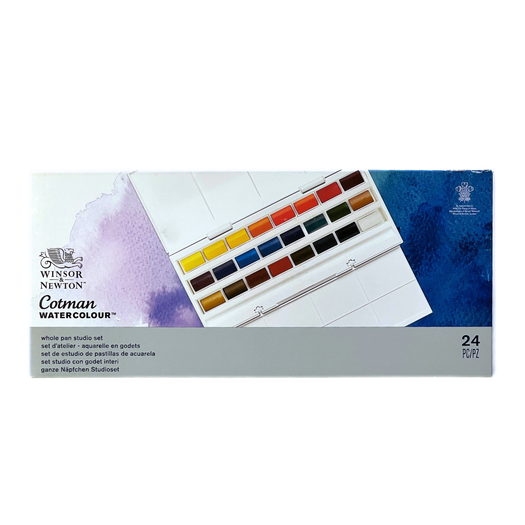 COTMAN WATERCOLOUR STUDIO WHOLE PANS SET/24 - The Gilded Rabbit