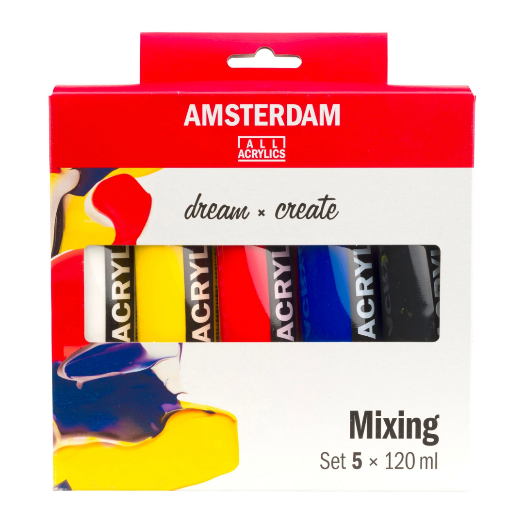 AMSTERDAM ACRYLIC SET 5PK X 120ML - The Gilded Rabbit
