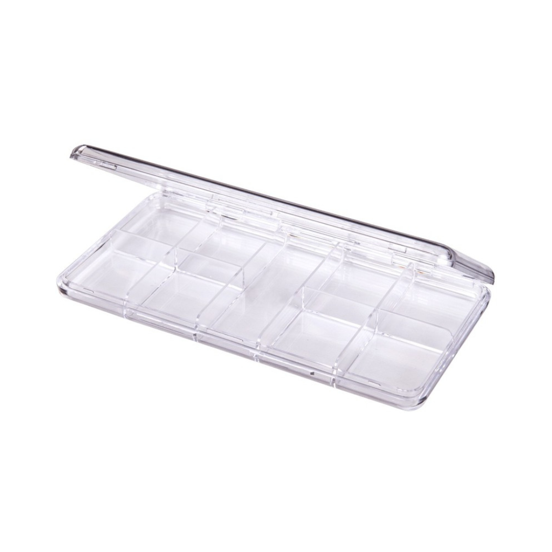 SLIMLINE BOX CLEAR PLASTIC LARGE 10 COMPARTMENT - The Gilded Rabbit