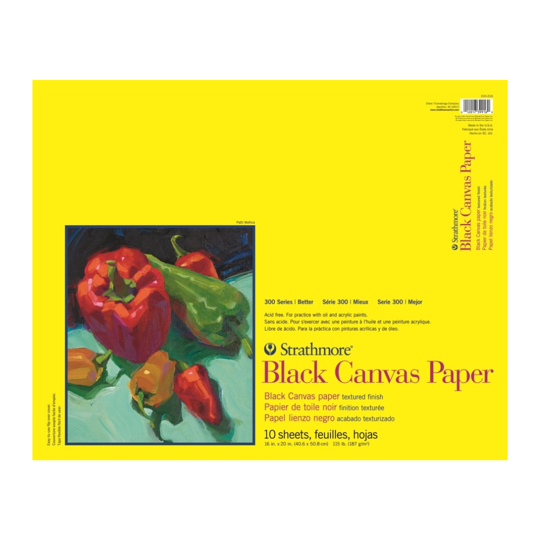 STRATHMORE CANVAS PAPER PAD 16X20 BLACK - The Gilded Rabbit