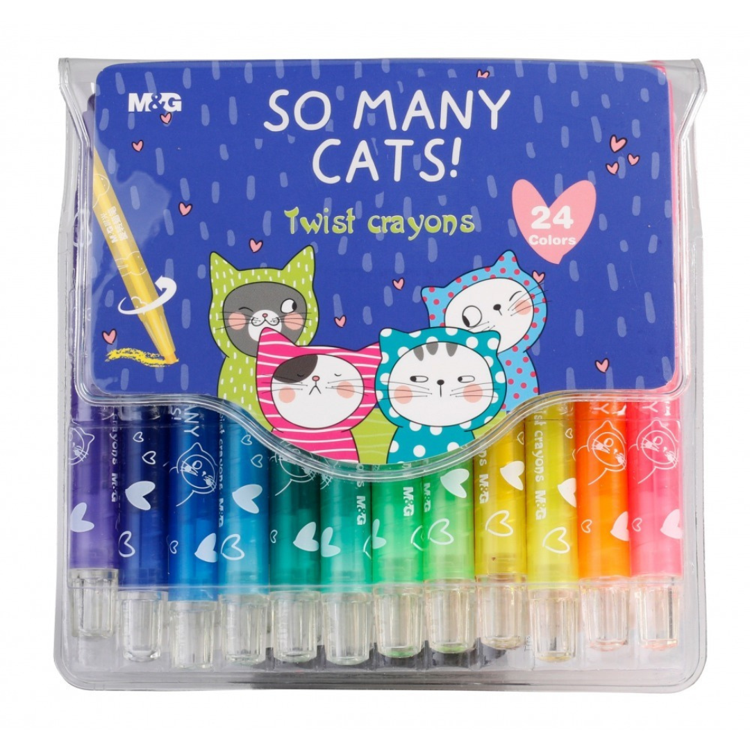 SO MANY CATS TWISTABLE CRAYONS 24/SET - The Gilded Rabbit