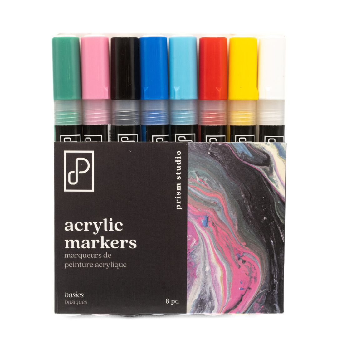 PRISM STUDIO ACRYLIC PAINT MARKERS SET 8PC BASICS - The Gilded Rabbit