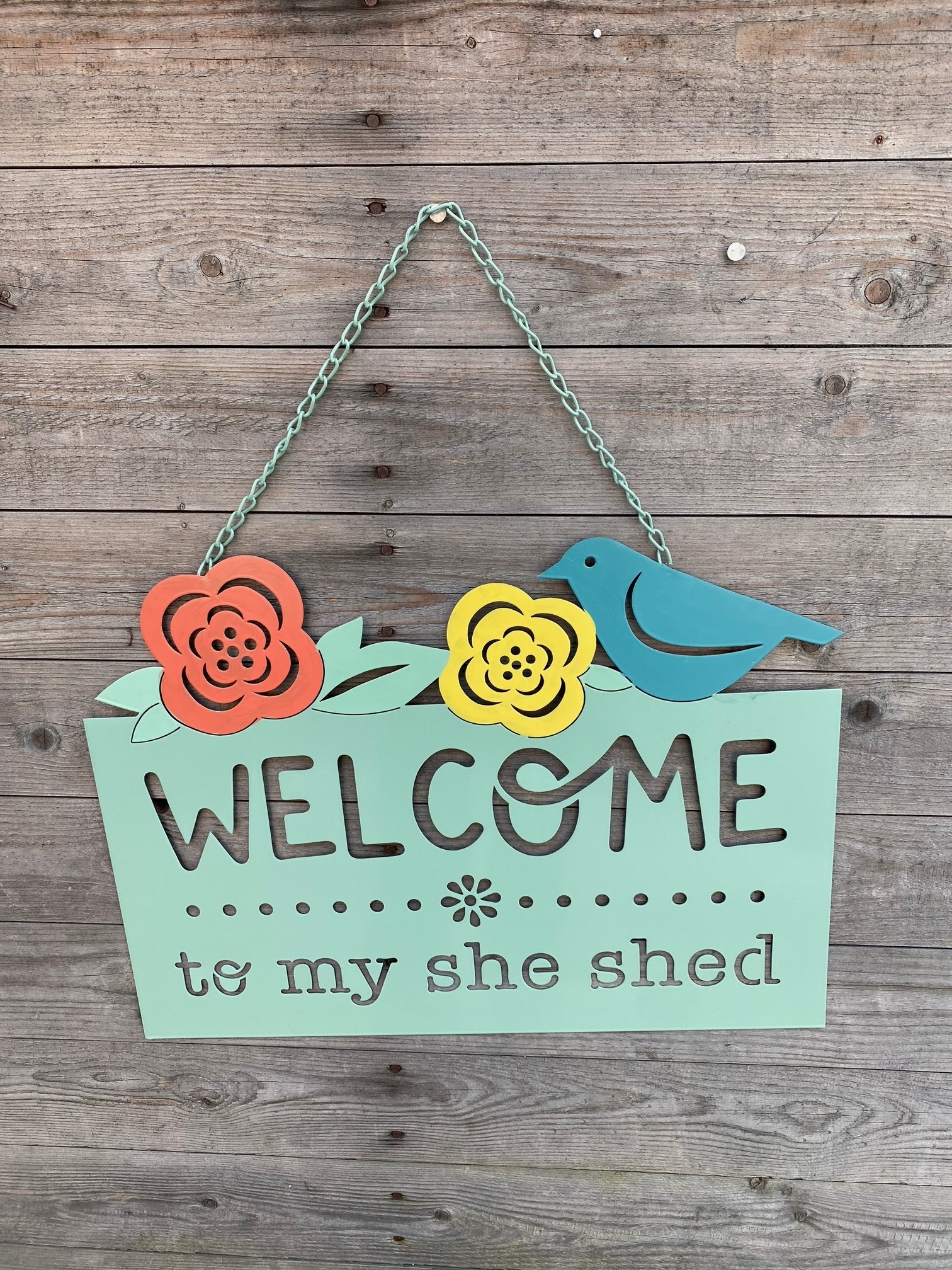 She Shed Metal Hanging Sign | Hanging Wall Decor | Fast Shipping - The ...
