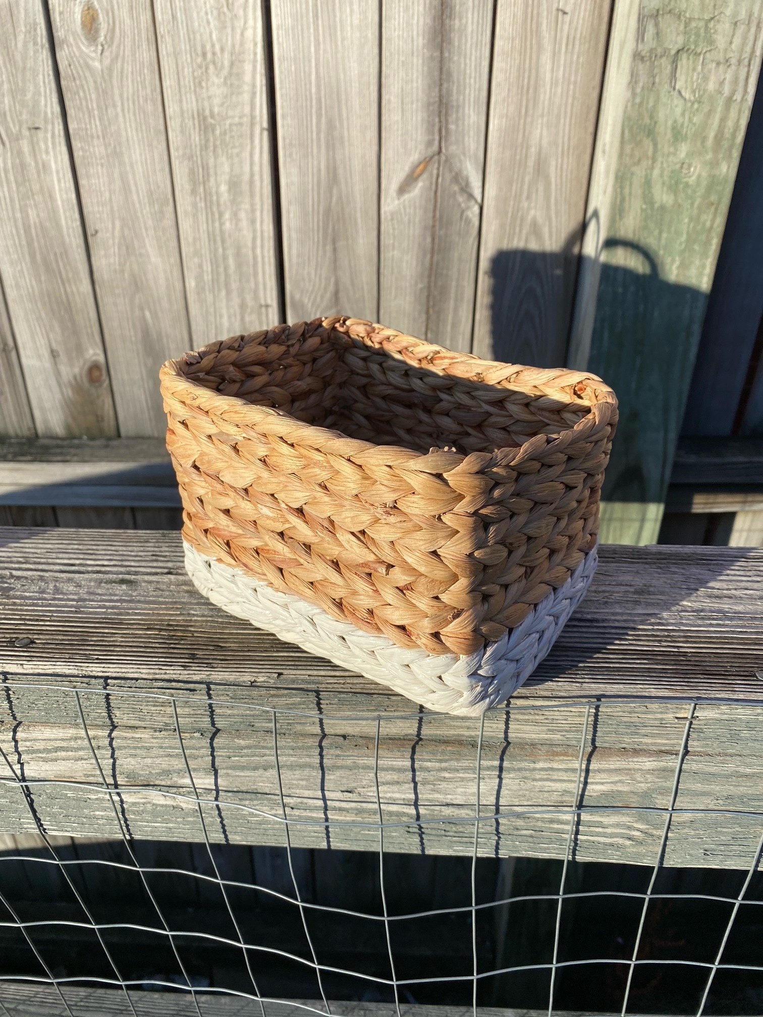 Two-Tone Woven Rectangular Basket | Woven Baskets | Fast Shipping - The ...