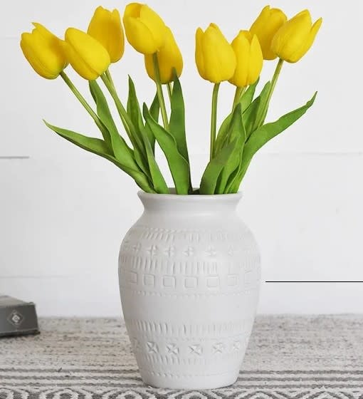 Ceramic White Aztec Vase | Ceramic Vases | Fast Shipping - The Last Straw