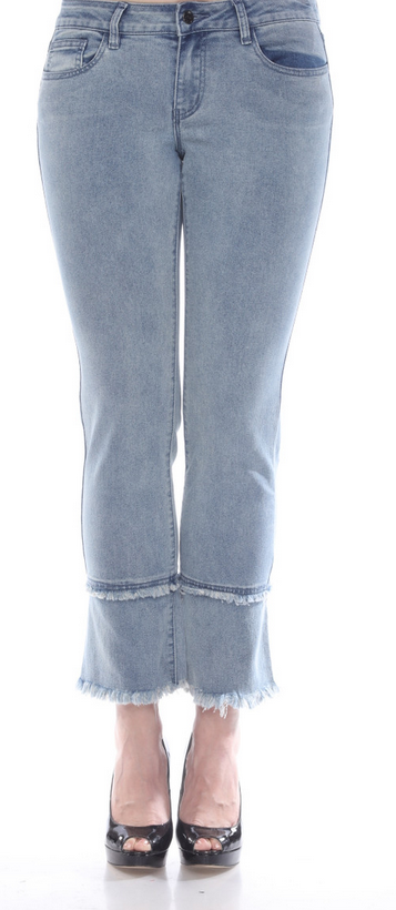 Double Raw Edge Washed Denim Jeans by: AZI Jeans - The Last Straw