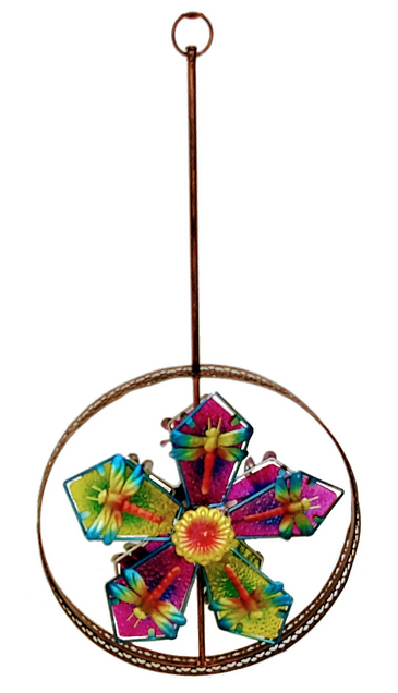 Hanging Double Dragonfly Spinner | Outdoor Wind Spinners - The Last Straw