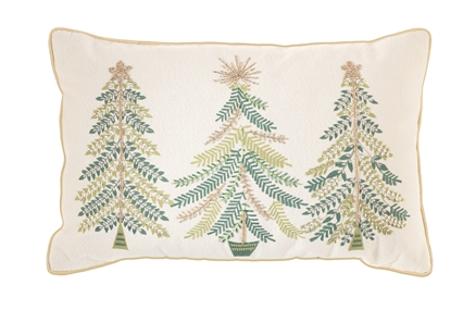 Triple Christmas Tree Embroidered Pillow | Holiday Decor - The Last Straw
