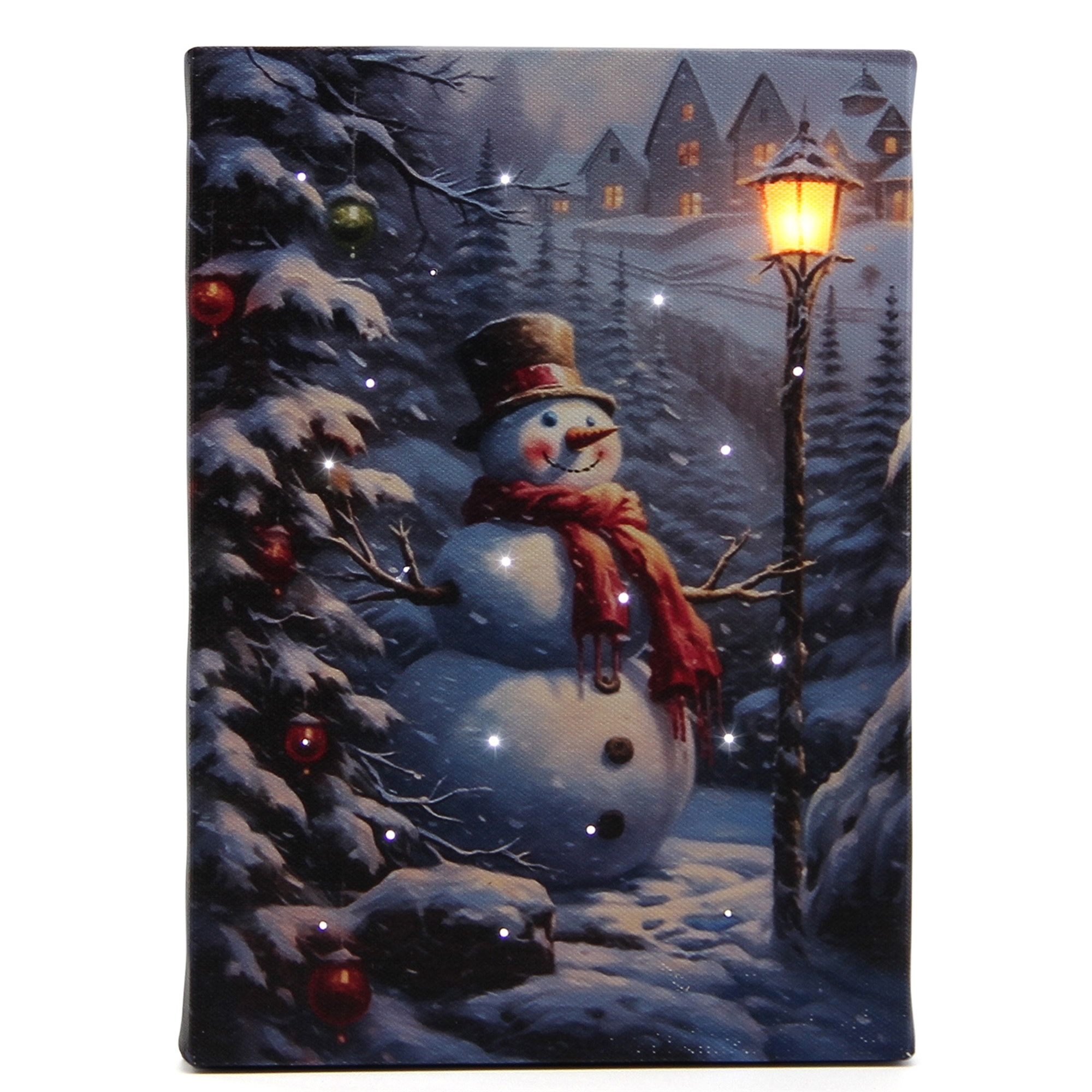 LED Tabletop Snowman Canvas | Shop Now | Fast Shipping - The Last Straw