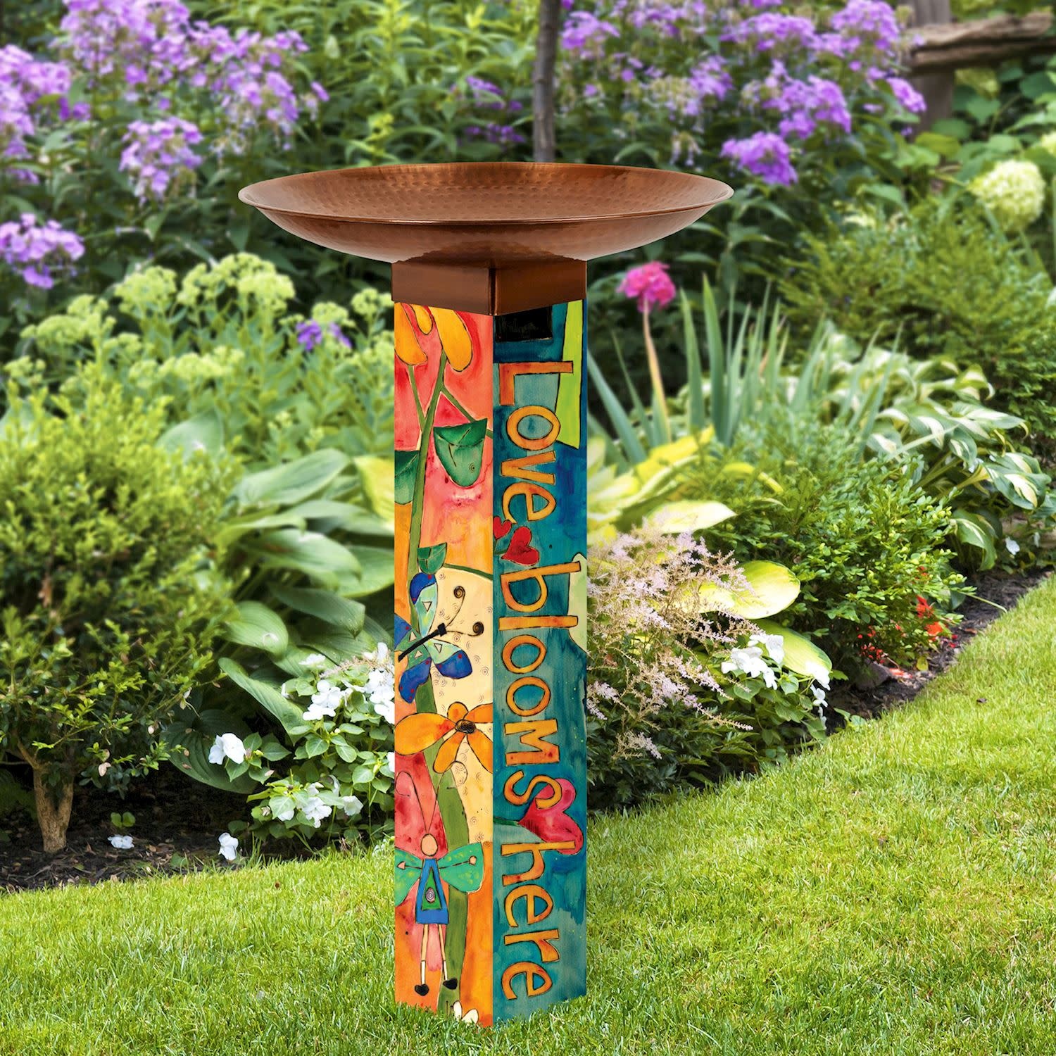 Love Garden Bird Bath Peace Pole | Fun All Weather Bird Bath Art| Shop ...