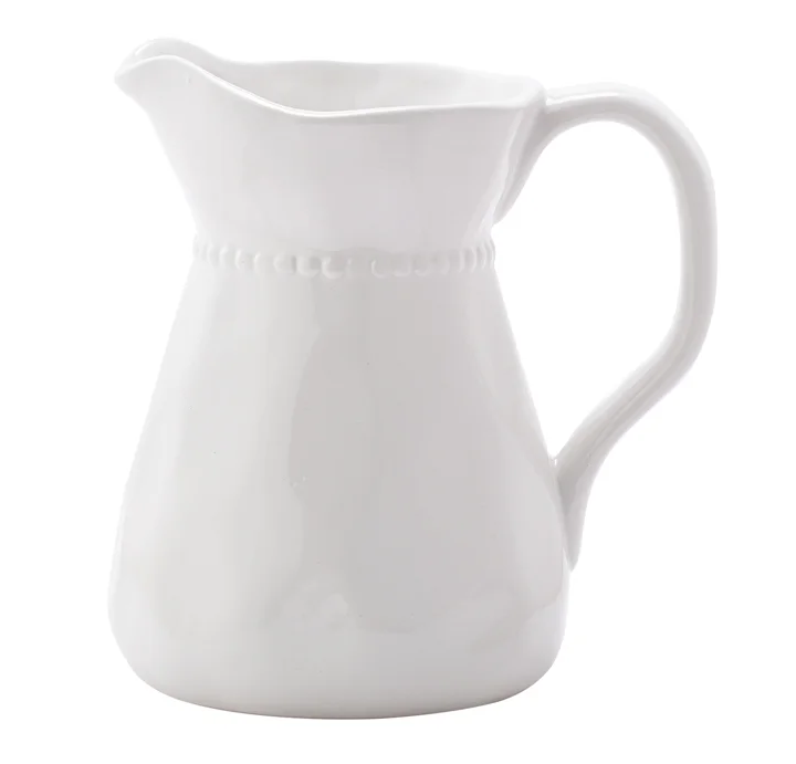 White Beaded Neck Pitcher | Vases & Containers | Shop Now - The Last Straw