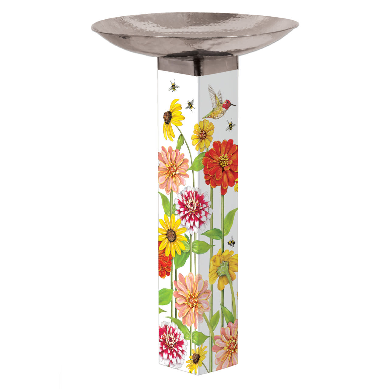 Birds & Bees Bird Bath Peace Pole | Studio M Art Poles - The Last Straw