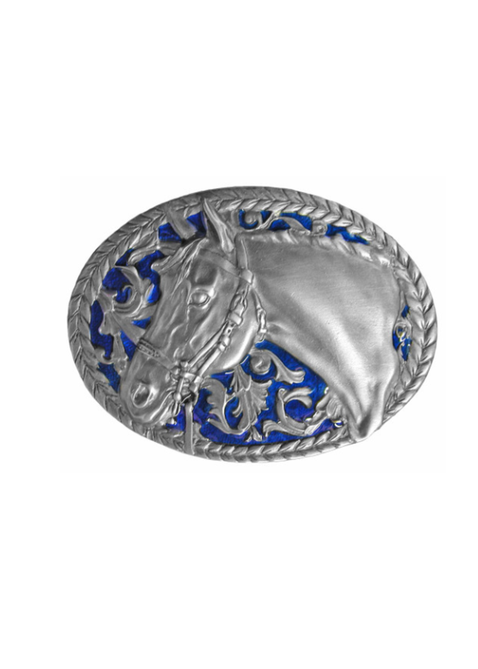 BU-023- E - Horse Head Enameled Buckle - Circle B Western Wear