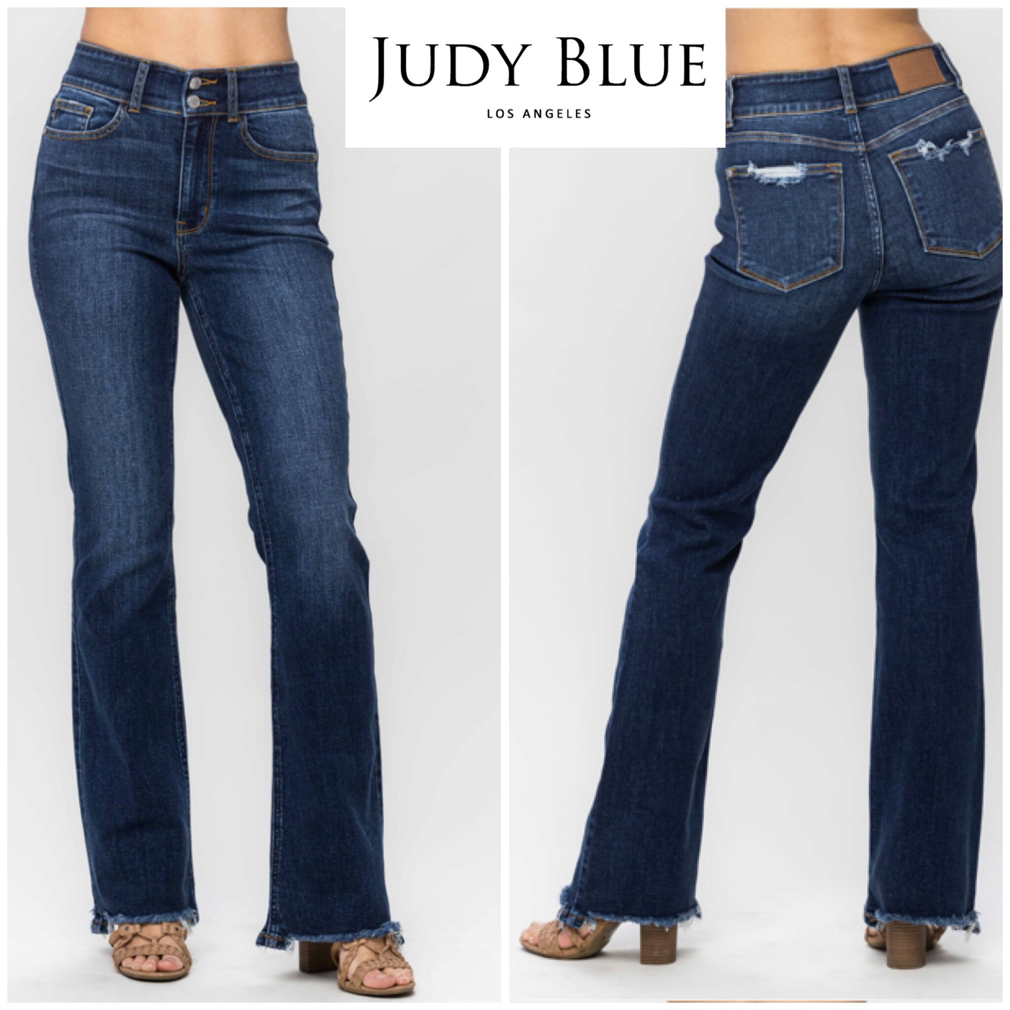 Judy Blue High Waisted Vintage Frayed Hem Bootcut 82568 - LA Trends Addict