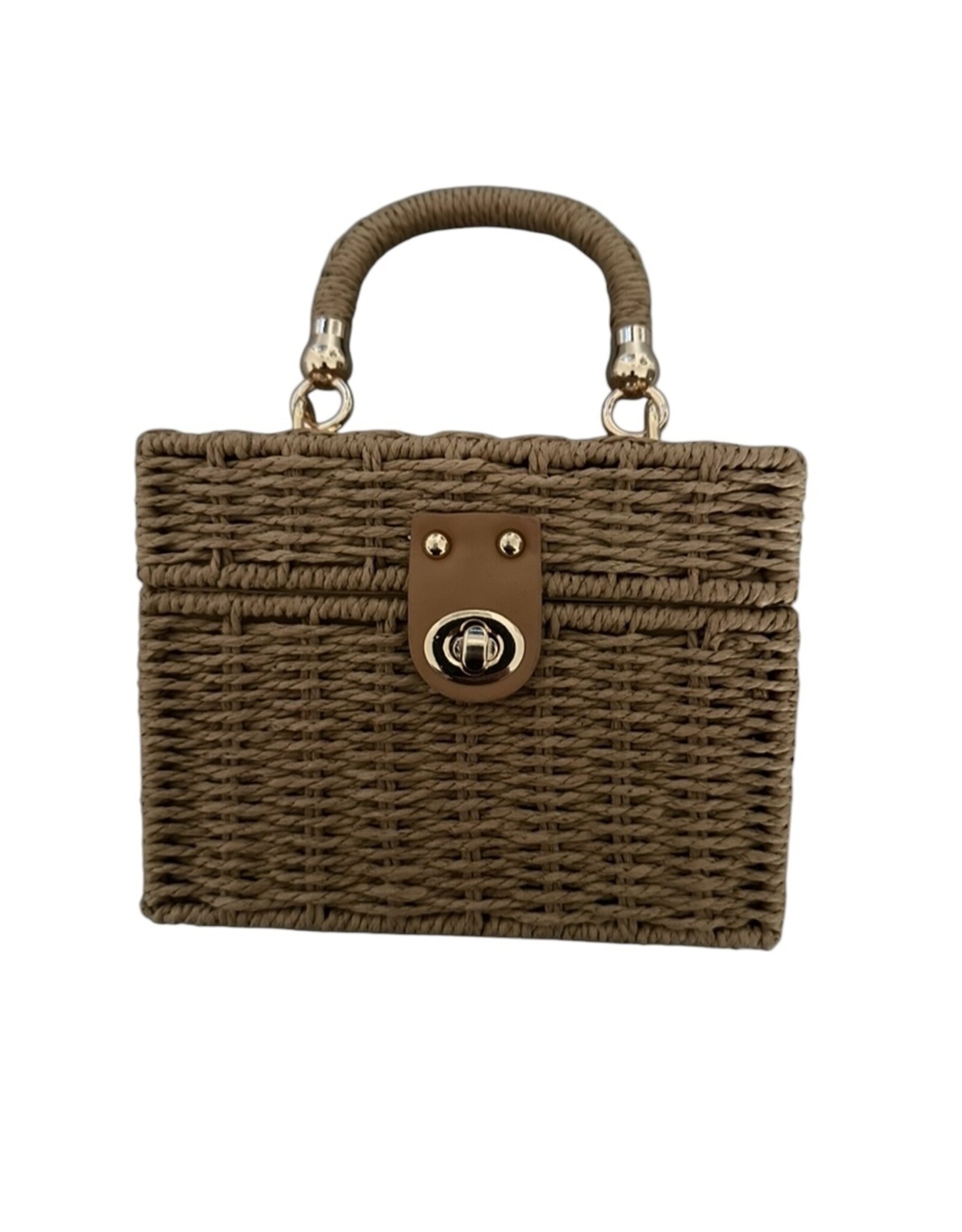 Structured wicker box style purse - LA Trends Addict
