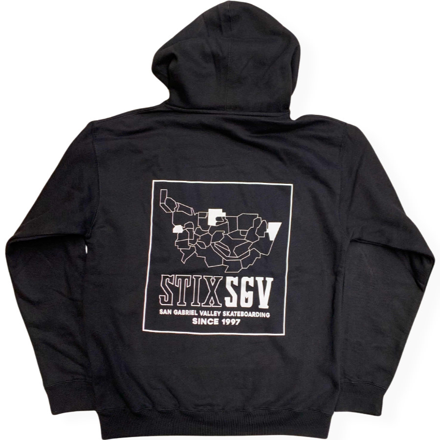Stix SGV Hood Map Pullover (Black/White) - Stix SGV