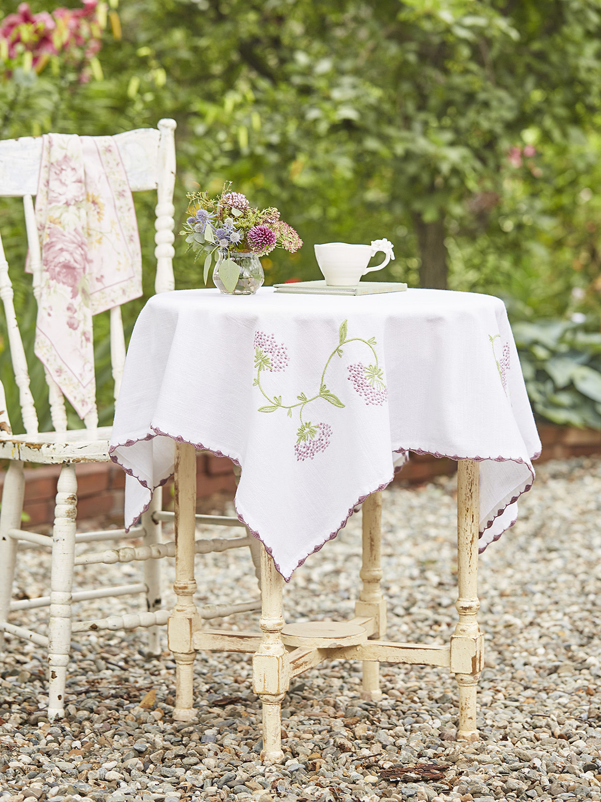 Misty Morning Embroidered Tablecloth - British Isles